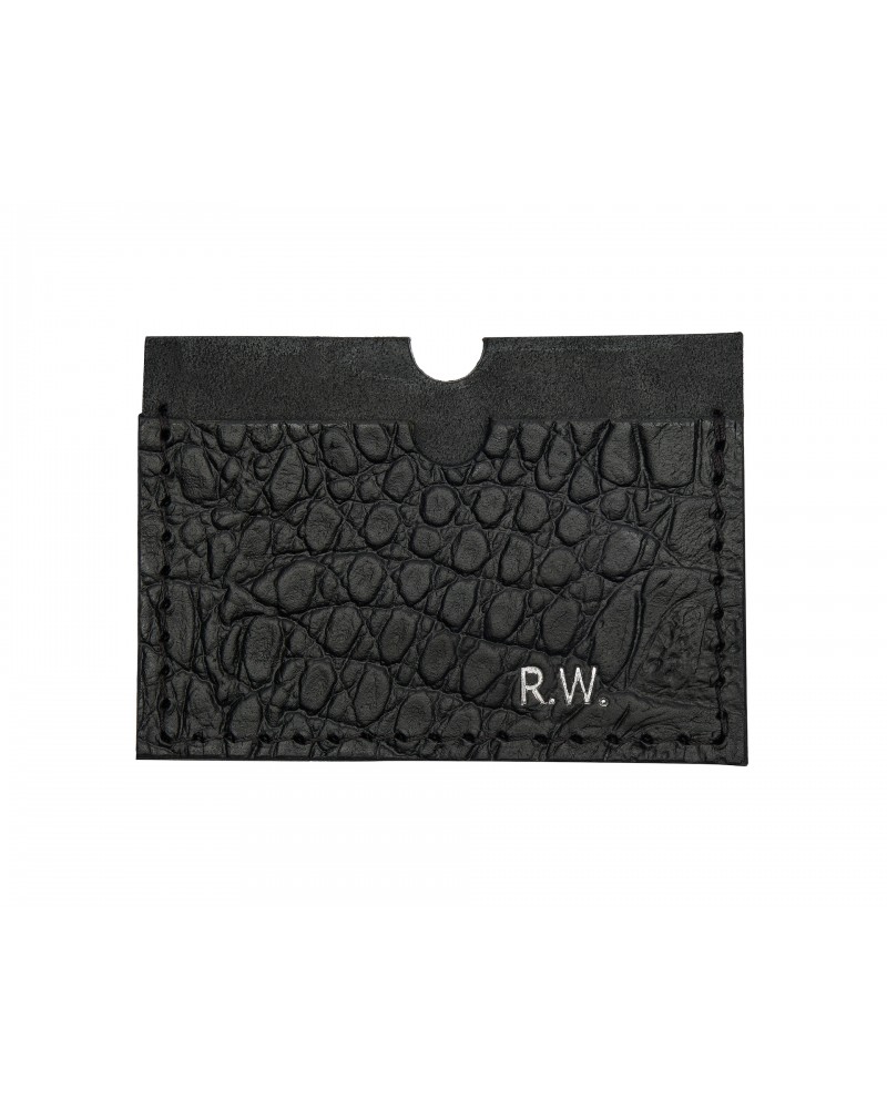 copy of All black card wallet with initials